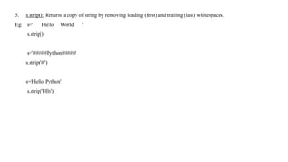 String Methods and Files | PPT