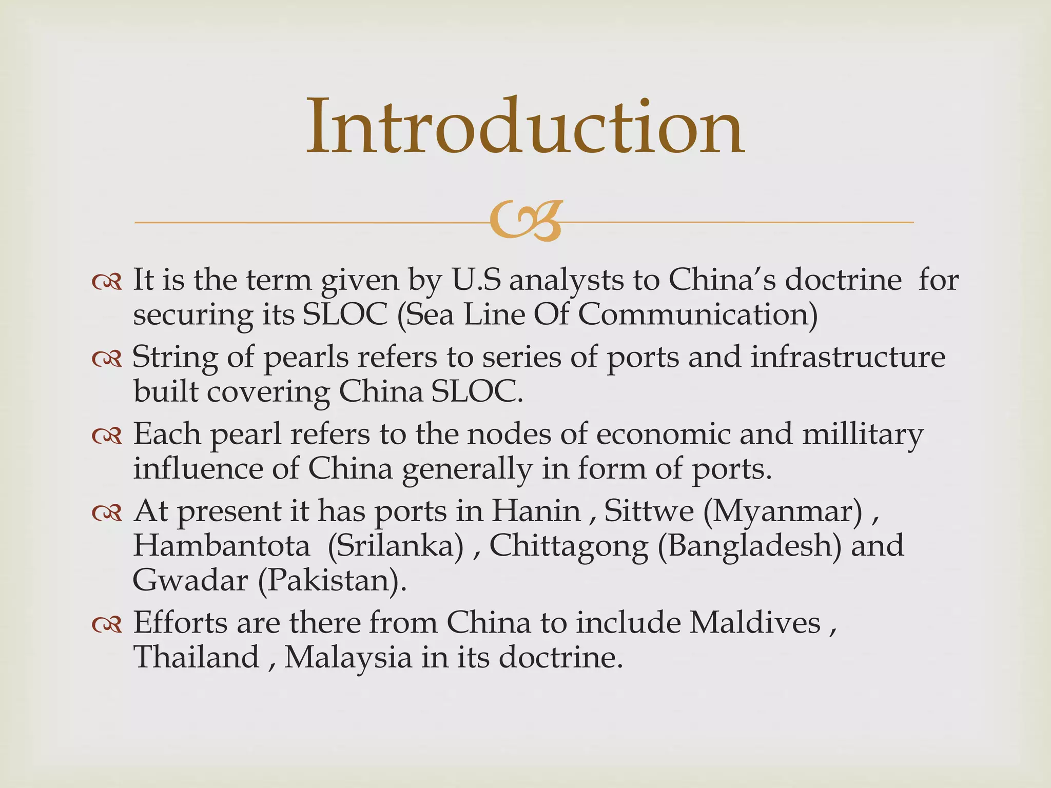 String of pearls | PPTX