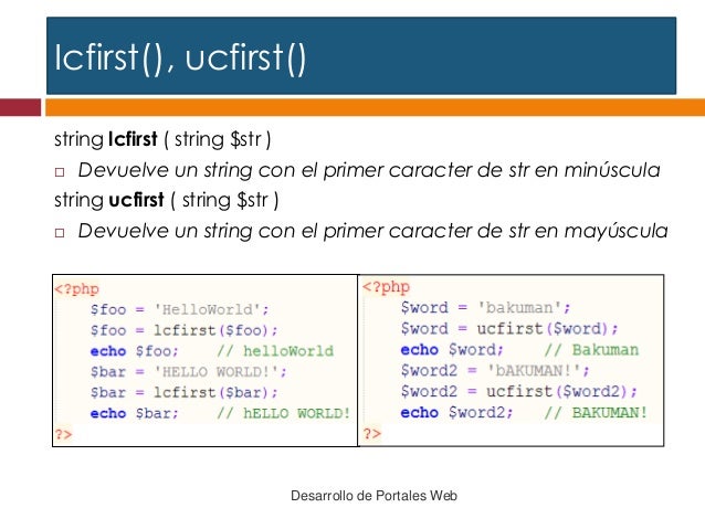 Funciones De Strings En Php