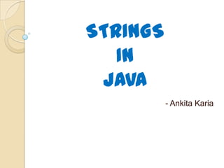 Strings in Java | PPTX
