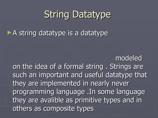 Strings | PPT