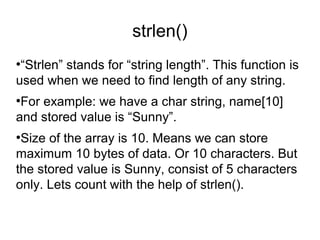 Strings Functions in C Programming | PPT
