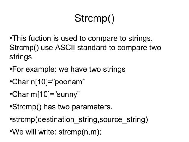 Strings Functions in C Programming | PPT