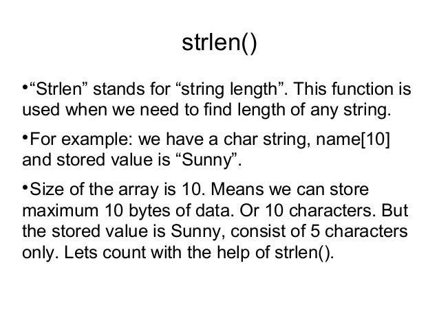 Strings Functions In C Programming