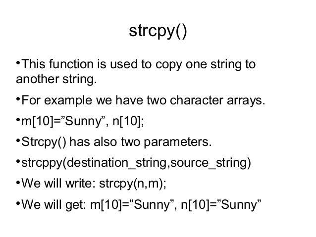 Strings Functions In C Programming
