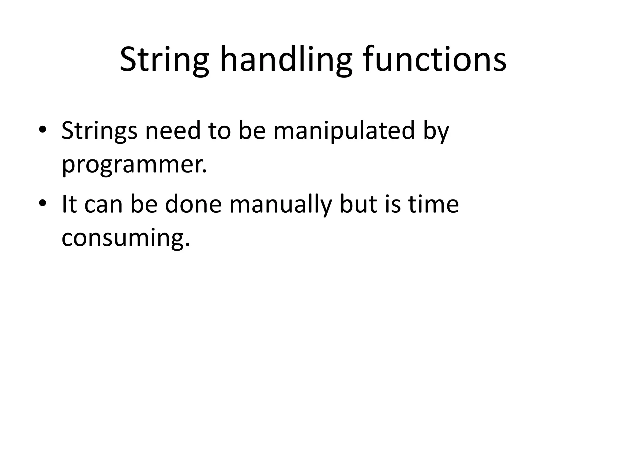 Strings in C | PPTX | Programming Languages | Computing