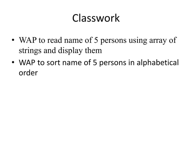 Strings in C | PPTX | Programming Languages | Computing