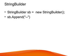 C# Strings | PPT