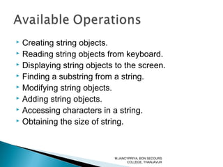 Manipulation of Strings | PPT