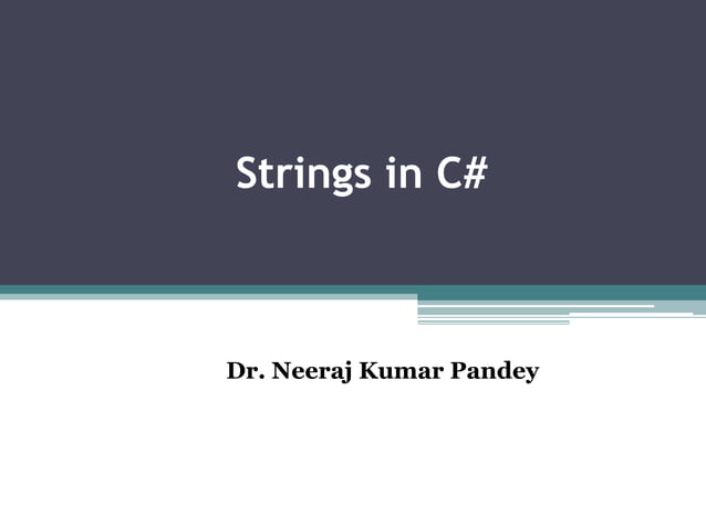 Strings in c# | PPTX