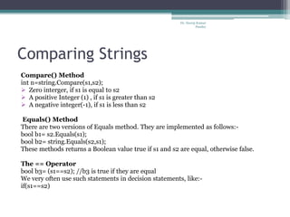 Strings in c# | PPTX