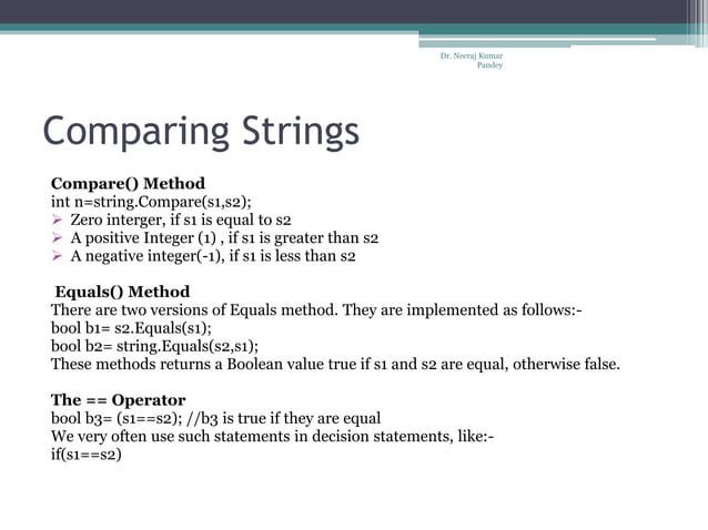 Strings in c# | PPTX