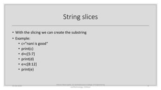 Strings in Python | PPT