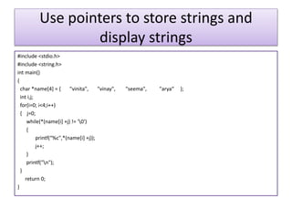 Strings in C language | PPTX