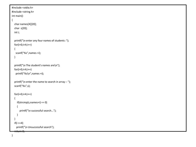 Strings In C Language Pptx Programming Languages Computing