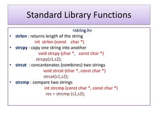Strings in C language | PPTX