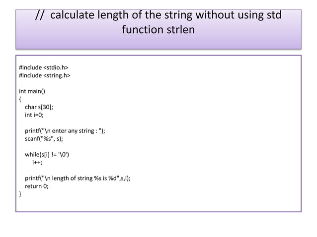 Strings in C language | PPT