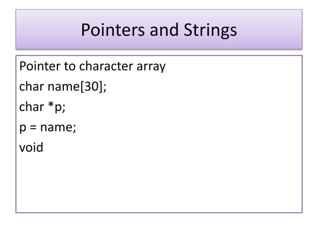 Strings In C Language Ppt 