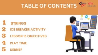 Strings in Python For codemonkey training | PPT