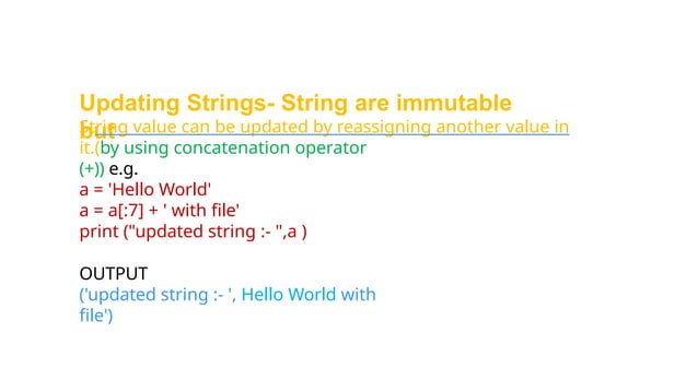 string manipulation in python ppt for grade 11 cbse | PPTX