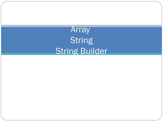 Strings Arrays | PPT