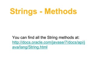 Strings & arrays | PPTX | Programming Languages | Computing