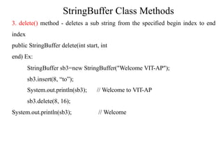 string in java class, method, object, ch | PPTX