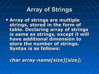 Strings in c | PPT