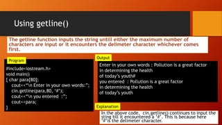 Strings in c++ | PPTX | Programming Languages | Computing
