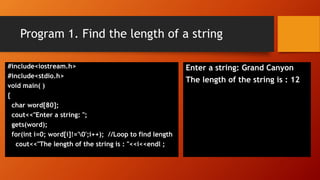 Strings in c++ | PPTX