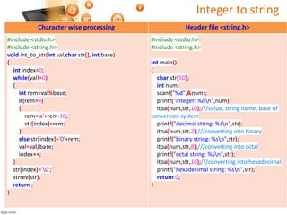 SPL 13 | Character Array(String) in C | PDF