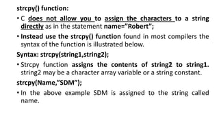 Strings in c mrs.sowmya jyothi | PDF