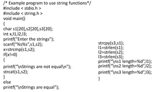 Strings in c mrs.sowmya jyothi | PDF