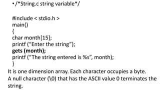 Strings in c mrs.sowmya jyothi | PDF