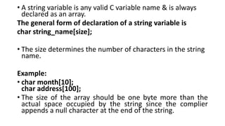 Strings in c mrs.sowmya jyothi | PDF