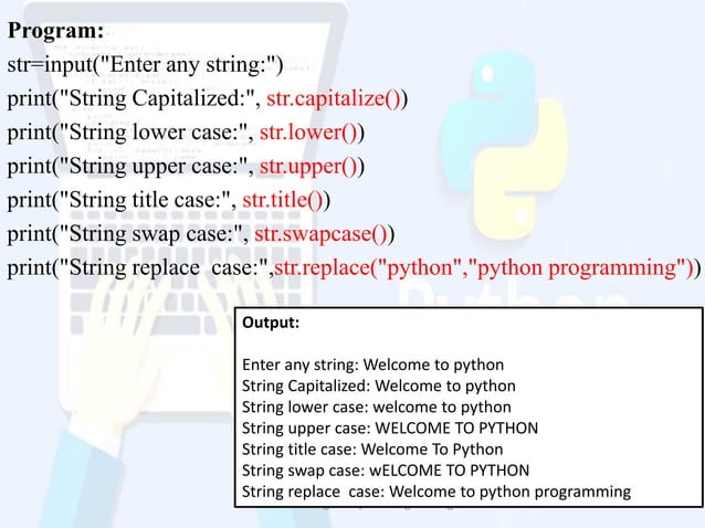 Strings in python | PDF | Programming Languages | Computing