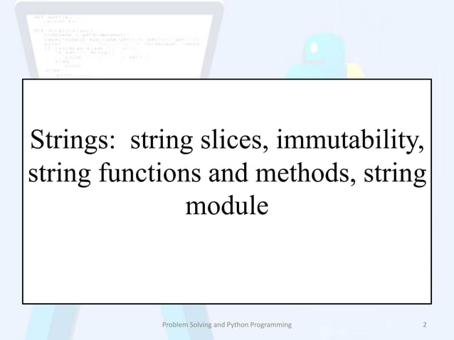 Strings in python | PDF | Programming Languages | Computing