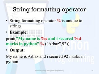Strings in python | PPT