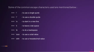 STRINGS IN PYTHON | PPTX