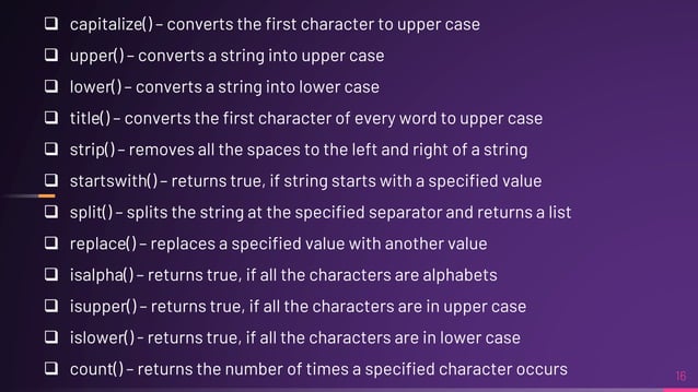 Strings In Python Ppt 