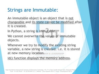Strings in Python | PPTX