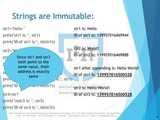 Strings in Python | PPTX