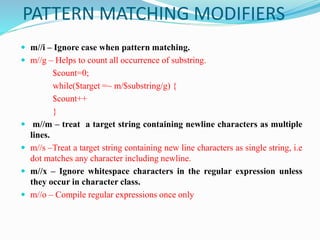 Strings,patterns and regular expressions in perl | PPT