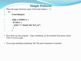 Strings,patterns and regular expressions in perl | PPT