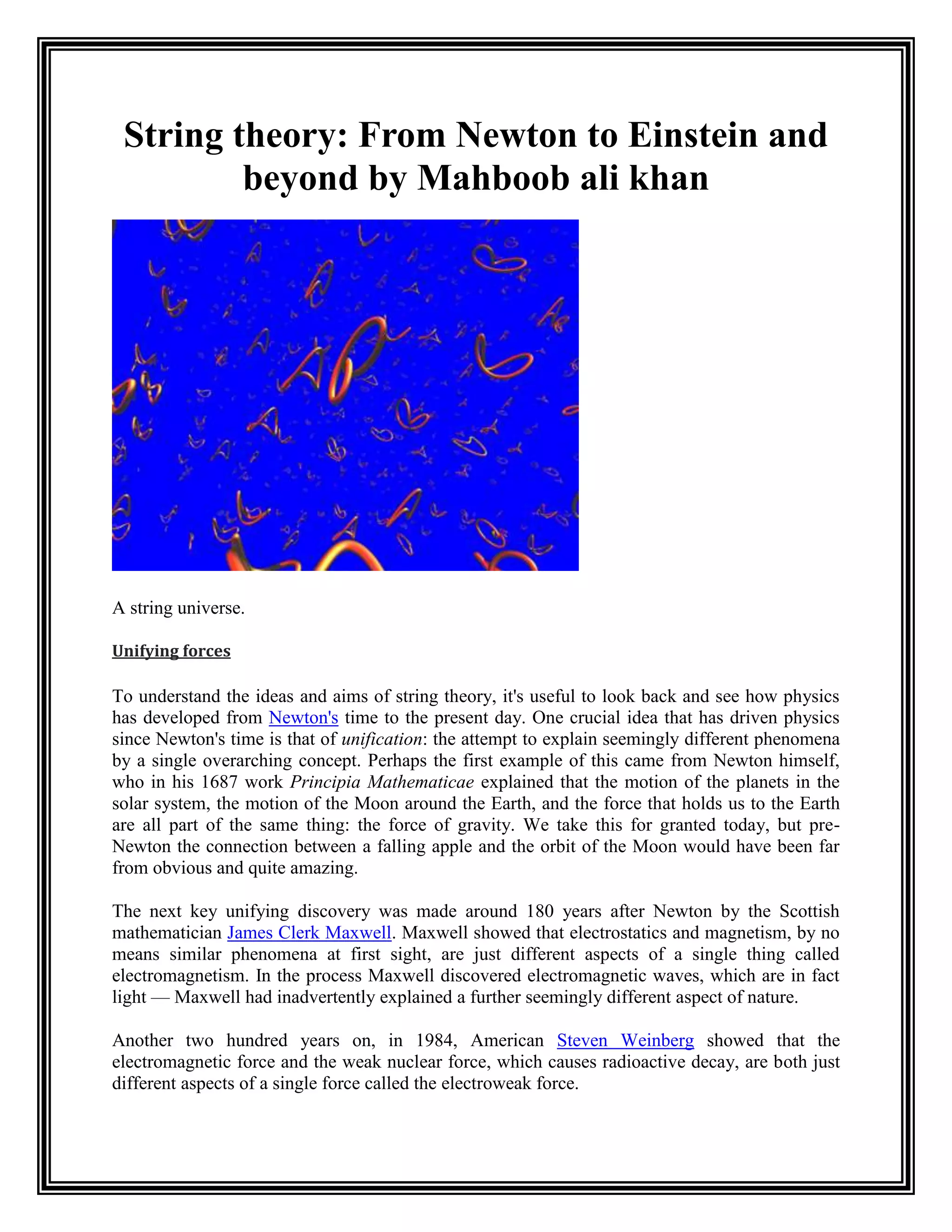 String theory of particle physics | PDF