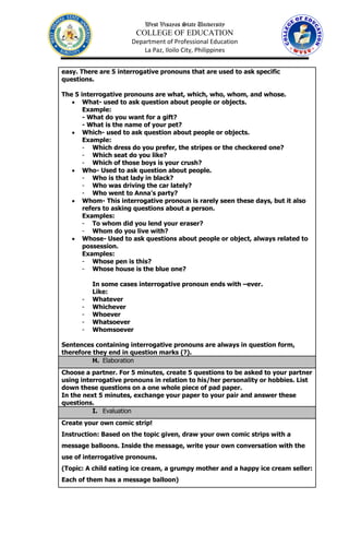 Strip It: Comics Pronouns Teachers Tool Kit- lesson plan | PDF