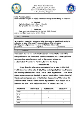 Strip It: Comics Pronouns Teachers Tool Kit- lesson plan | PDF