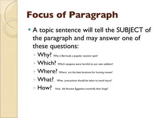 Topic Sentences | PPT