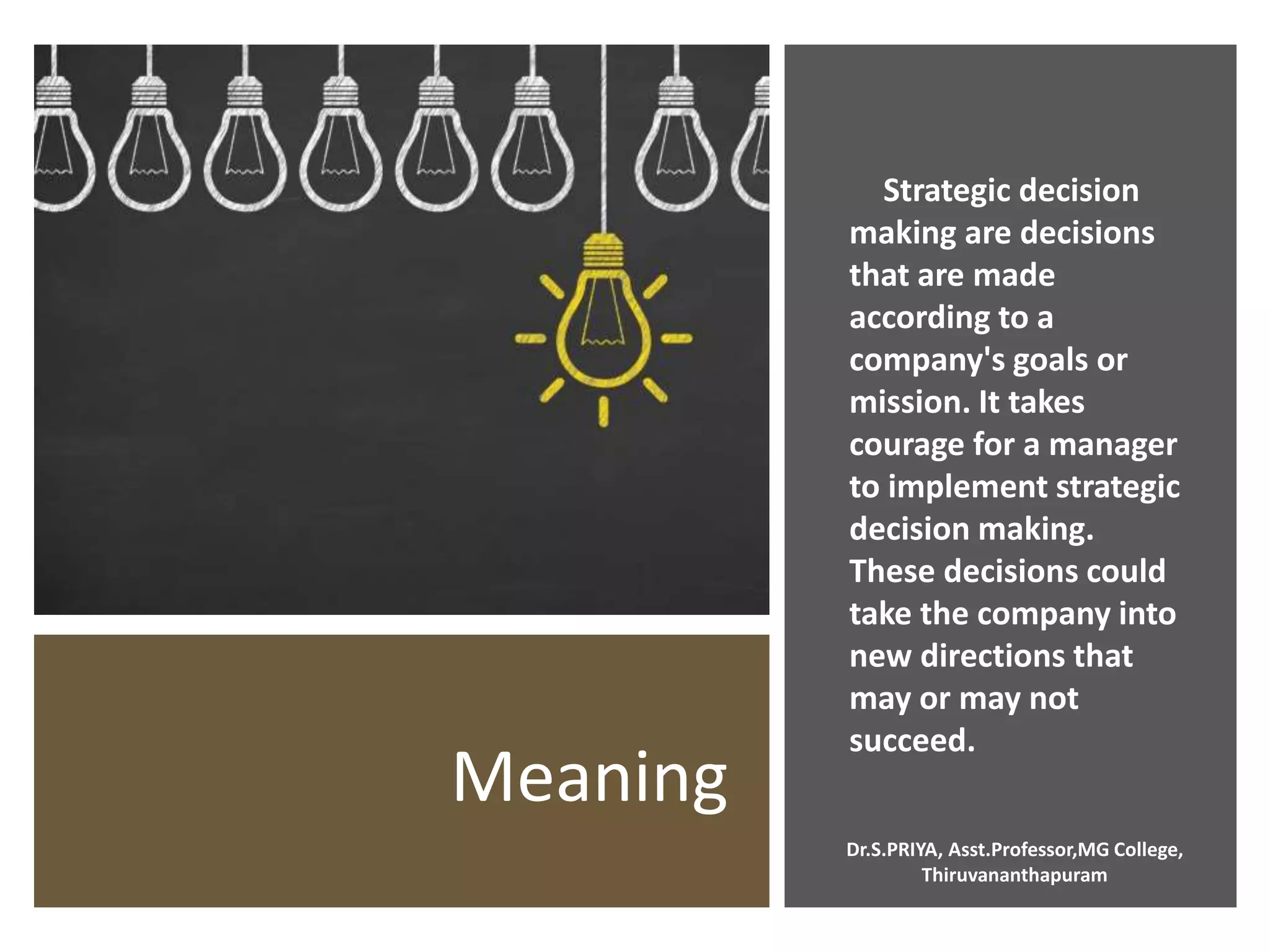 Strategic Decision Making | PPTX