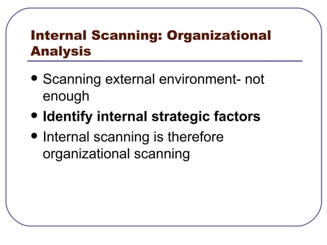 Str Mgt Lesson 4 Internal Scanning Scanning | PPT | Business | Business ...